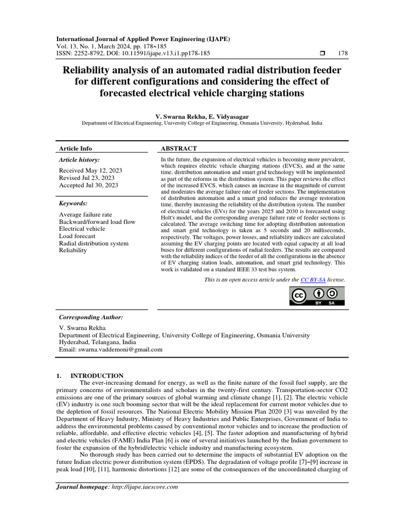 Reliability Analysis of An Automated Radial Distribution Feeder For ...