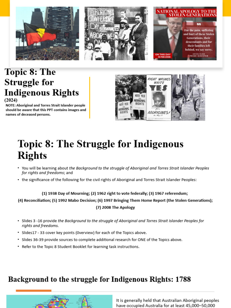 Topic 8 - Struggle For Indigenous Rights 2024 | PDF | Indigenous Australians | Australia