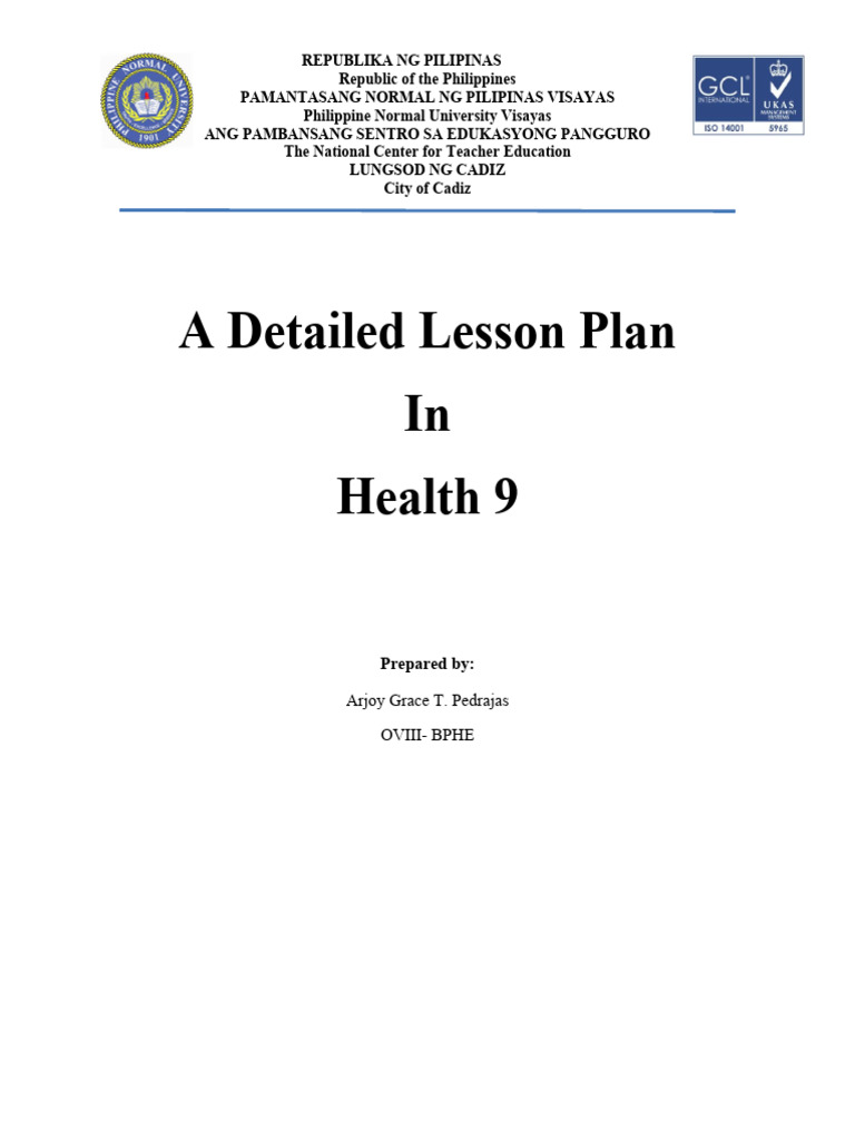 A Detailed Lesson Plan in Health 9 - Pedrajas | PDF | Drugs | Substance ...