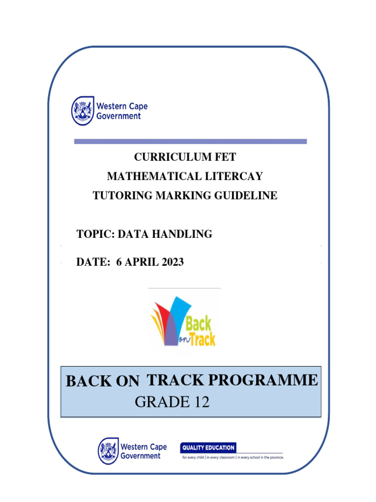 Session 1 Data Handling Marking Guideline | PDF