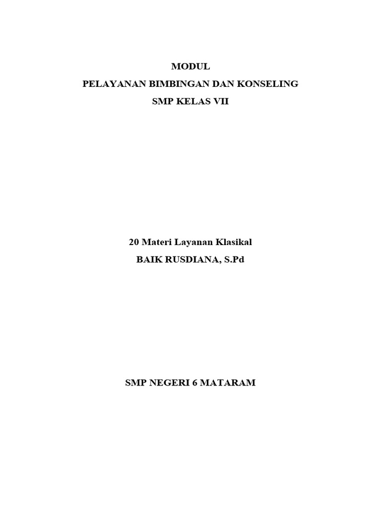 Modul Pelayanana BK 2024 | PDF