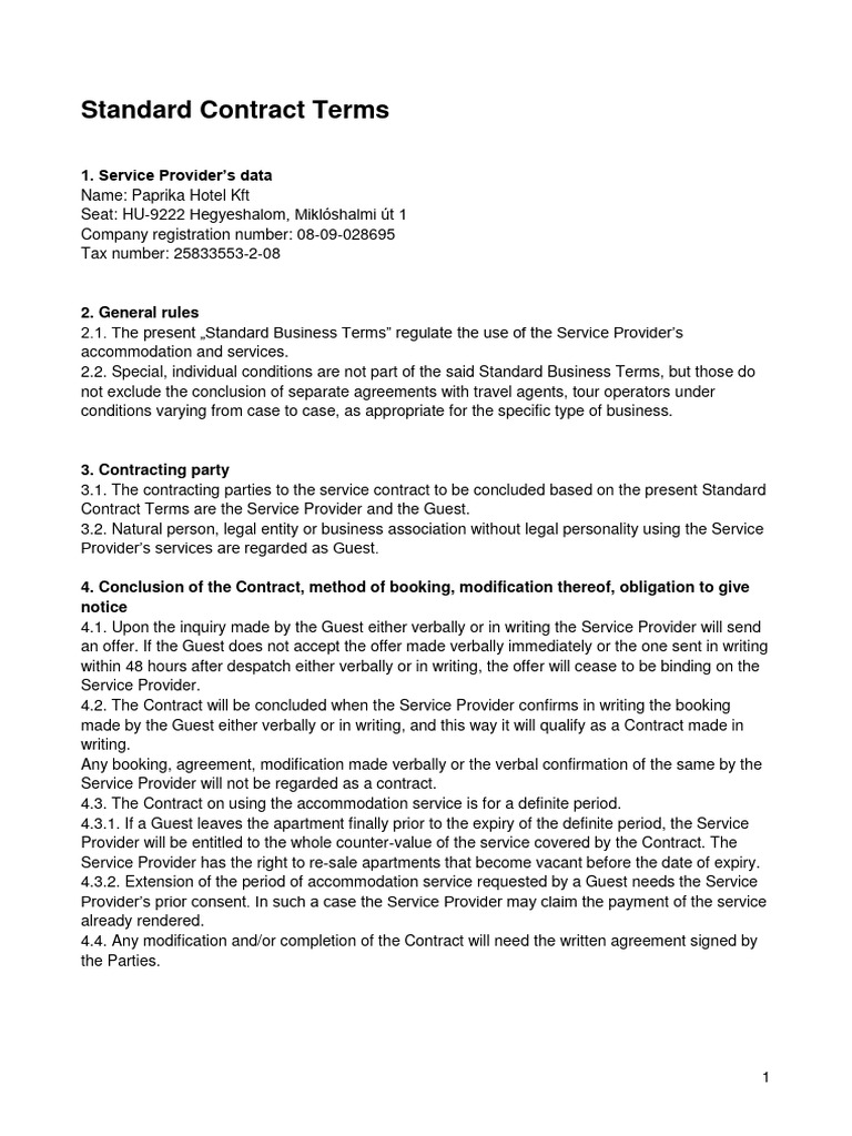 General Terms of Agreement | PDF | Payments | Legal Liability