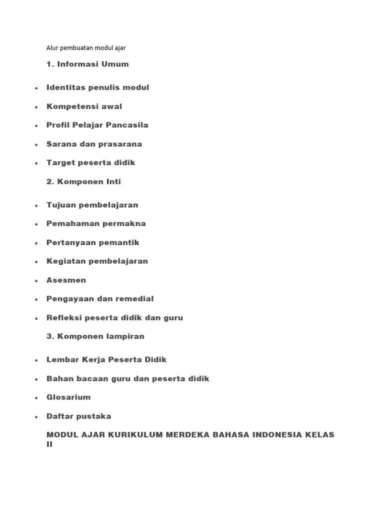 Alur Pembuatan Modul Ajar | PDF