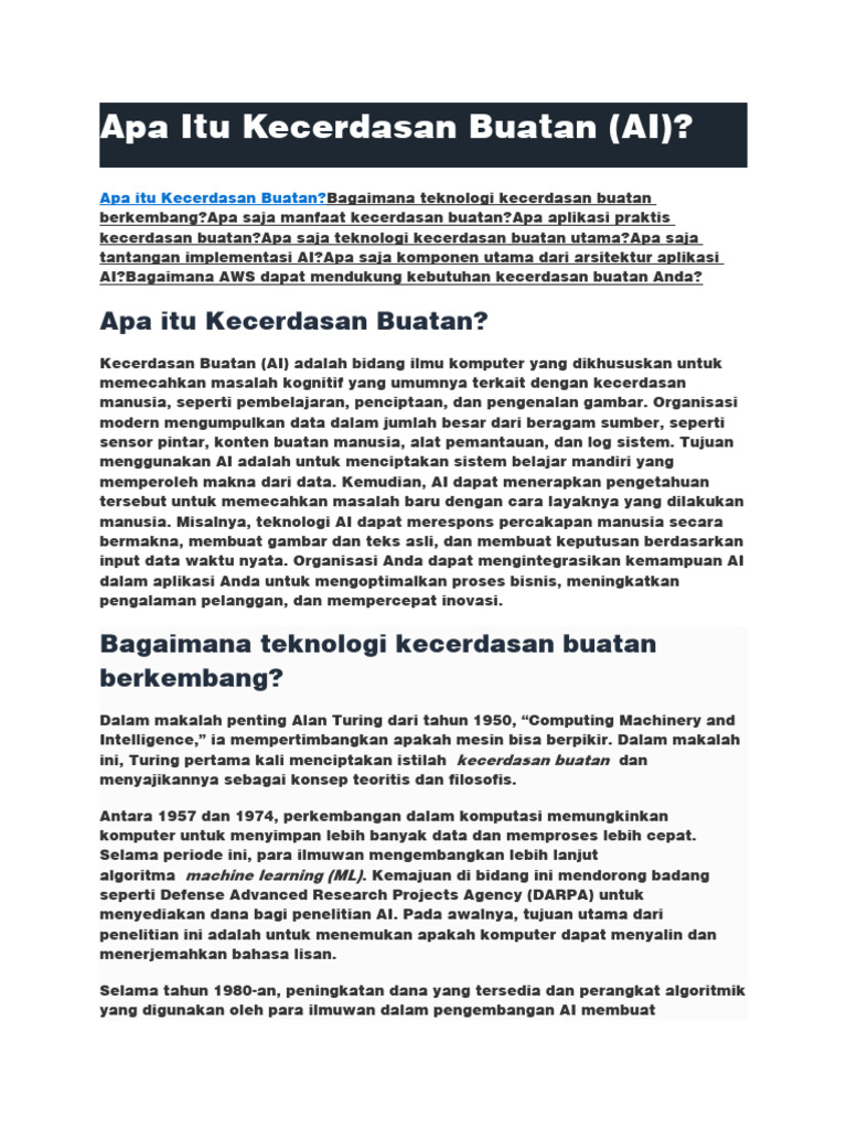 Apa Itu Kecerdasan Buatan | PDF