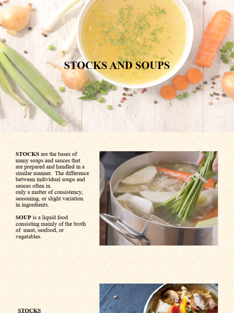 Module 2 STOCKS AND SOUPS | PDF | Stock (Food) | Soup