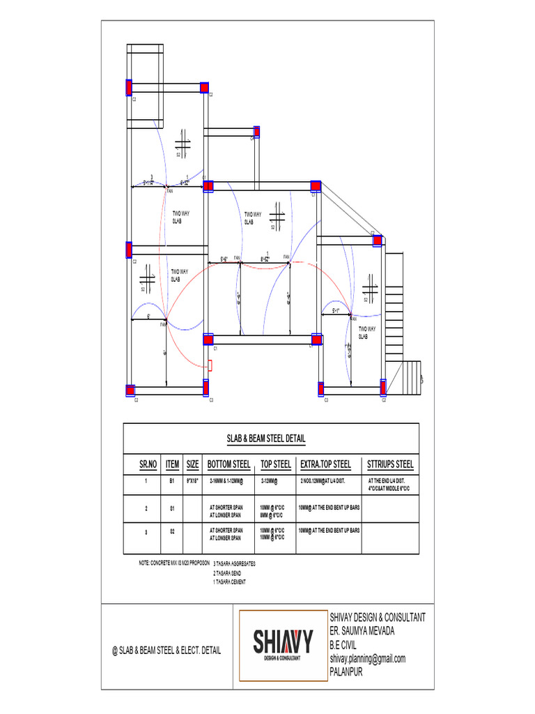 Two Way Slab and Beam Steel Details | PDF | Structural Engineering ...