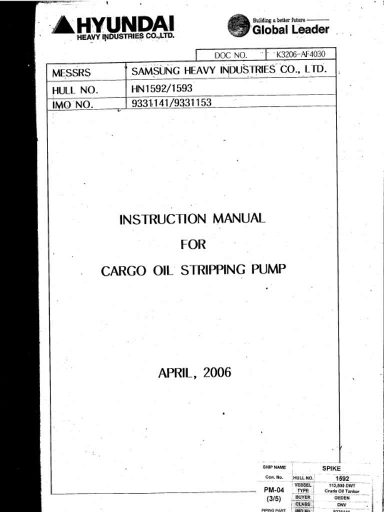 PM - 04 (3 - 5) Lnstruction Manual Cargo Pumping System | PDF