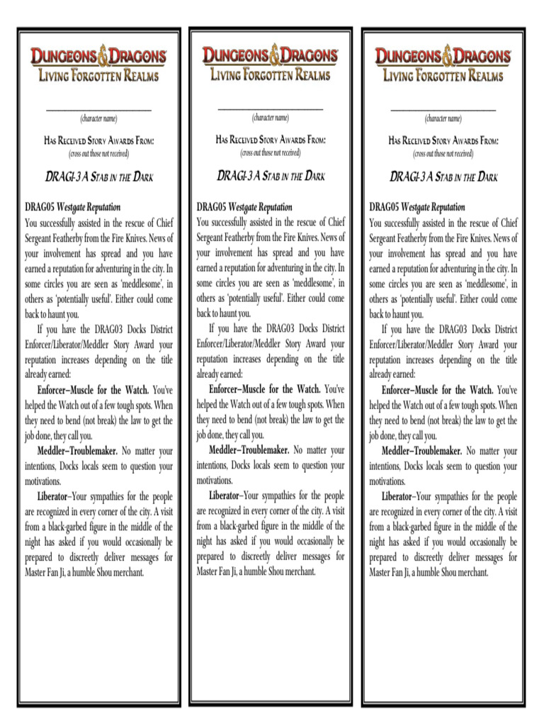 DRAG1-3 A Stab in The Dark Story Awards | PDF