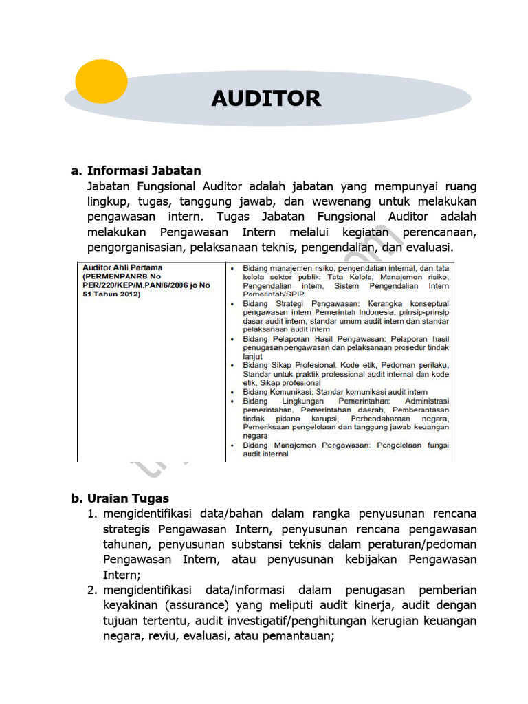 Auditor Ahli Pertama Soal Dan Pembahasan | PDF