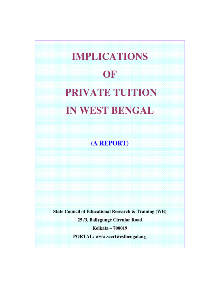 Private Tuition Impact in West Bengal | PDF | Schools | Teachers