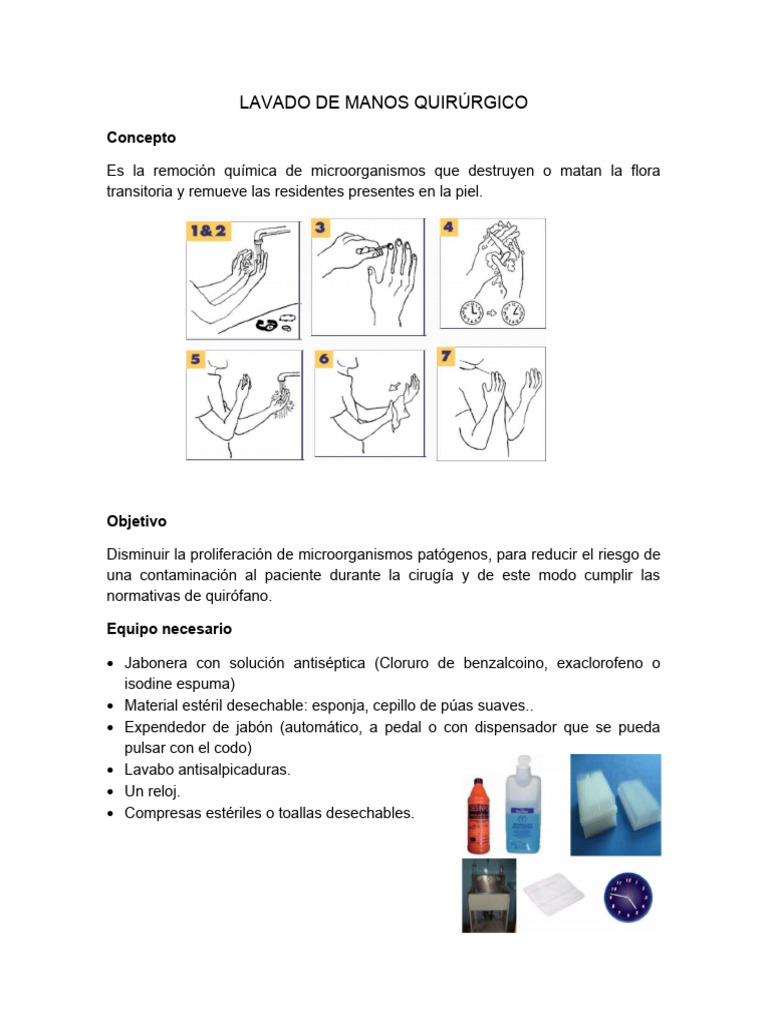 Protocolo de Lavado de Manos Quirúrgico | PDF | Lavado de manos