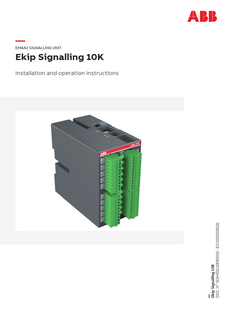 1SDH001318R0002 Ekip Signalling 10K | PDF | Ip Address | Power Supply