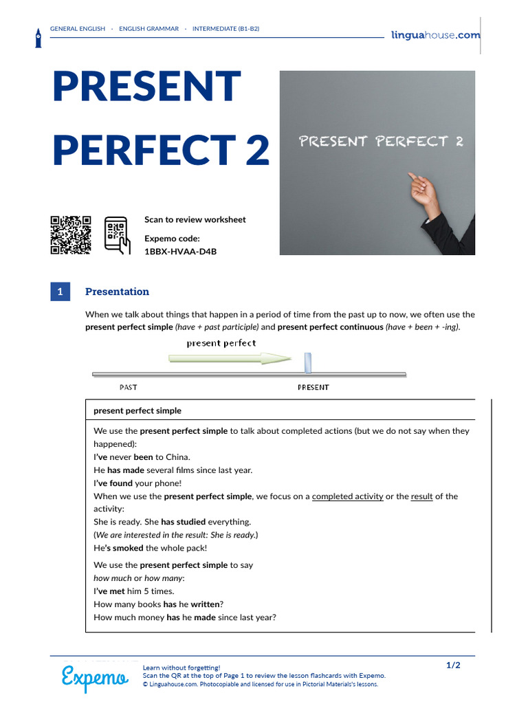 Present Perfect 2 British English Student | PDF | Language Mechanics ...