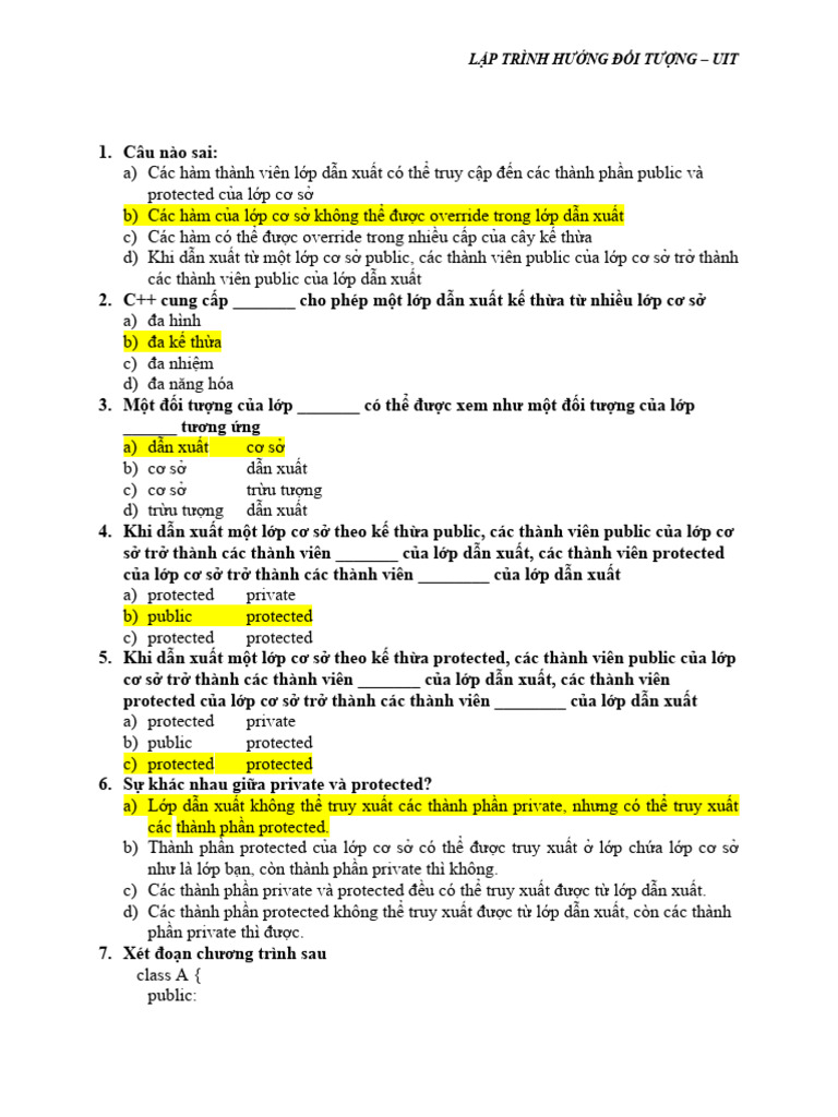 Đáp Án BT10.1 | PDF