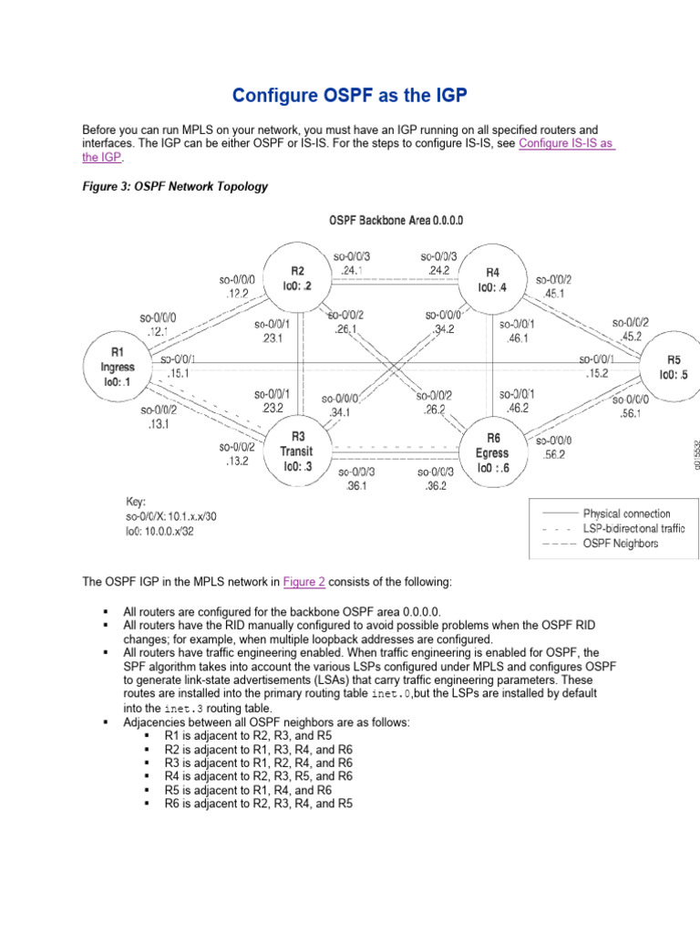 Configure Juniper OSPF As The IGP | PDF | Computer Networking | Wide Area Network