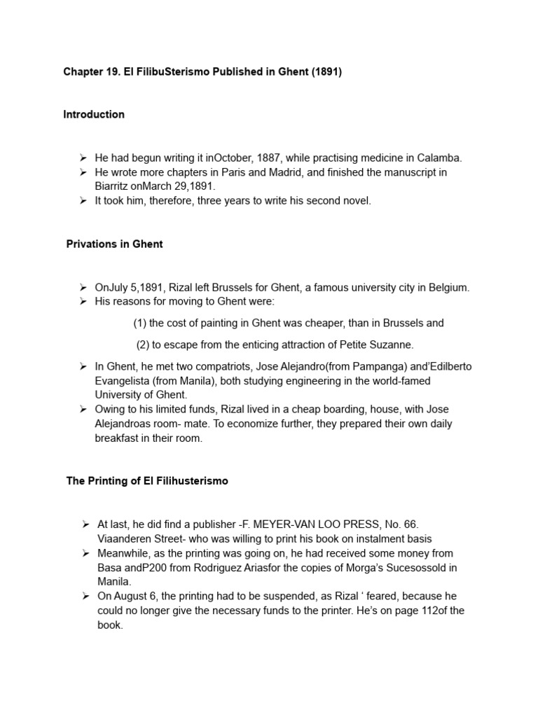 Rizal's Journey: El Filibusterismo in Ghent | PDF | Philippines ...