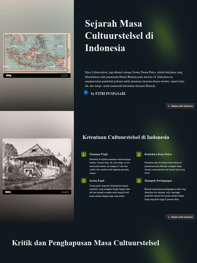 Sejarah Masa Cultuurstelsel Di Indonesia | PDF