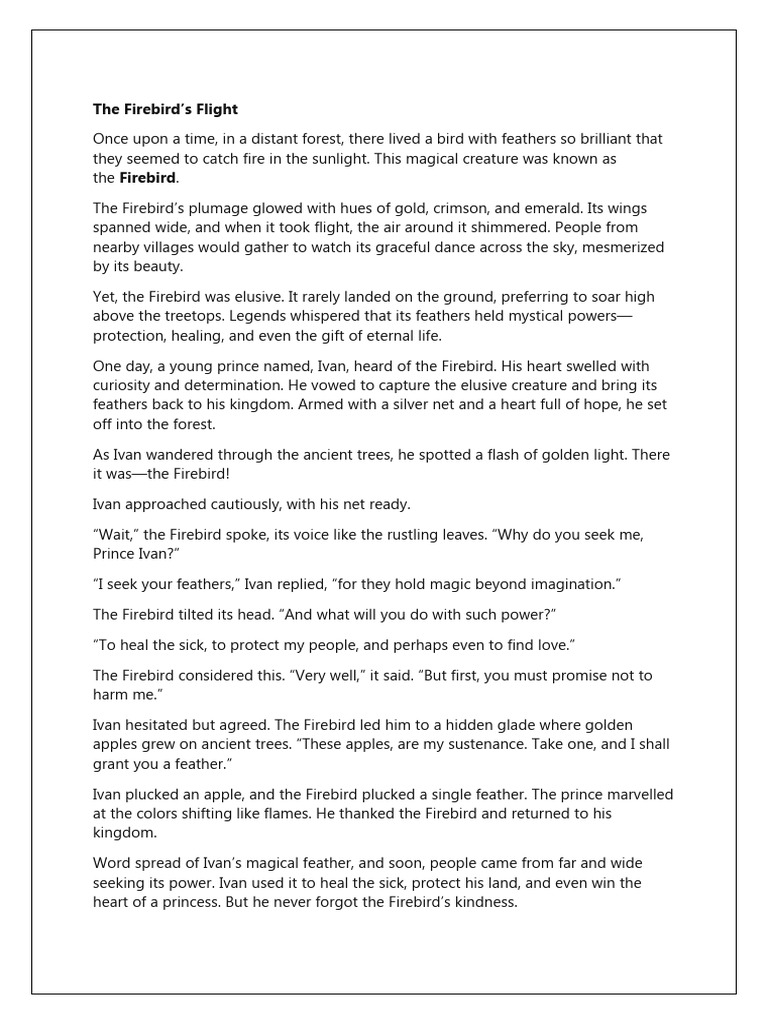 The Firebird | PDF | Fairy Tales | Traditional Stories