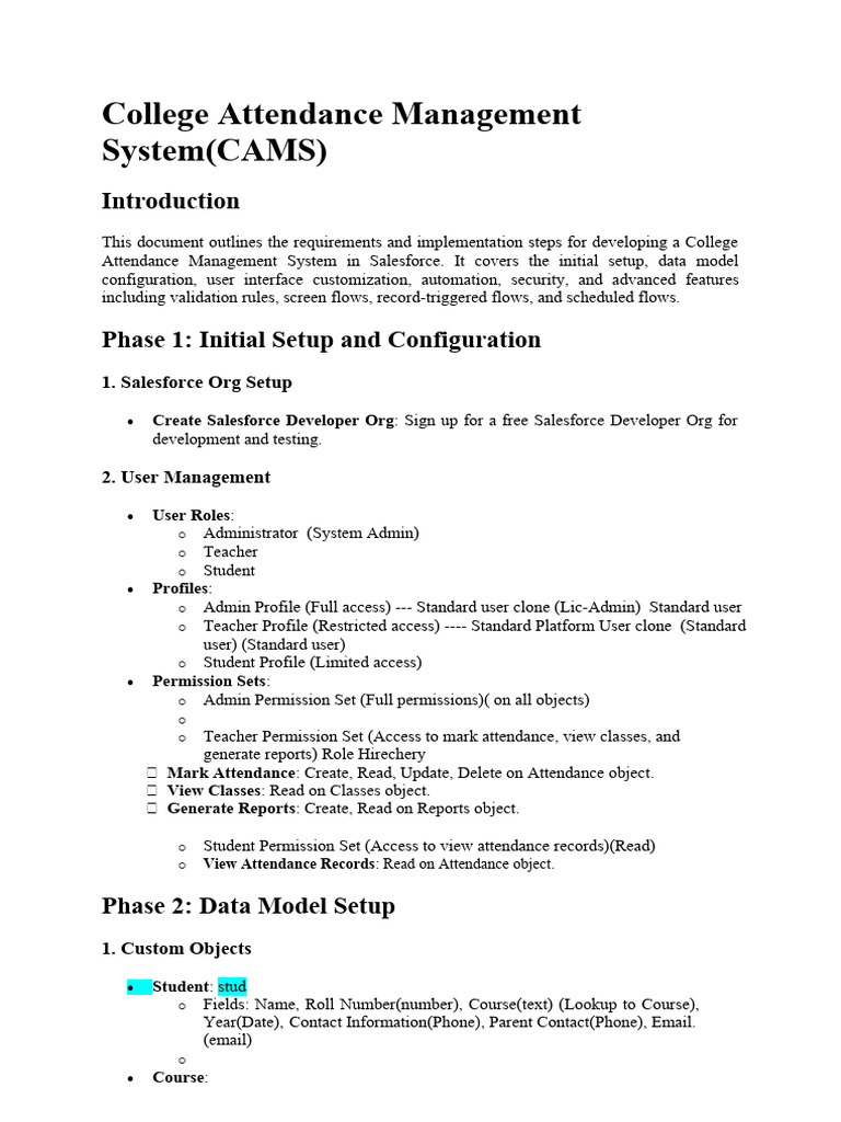 College Attendance System | PDF | User (Computing) | Teachers