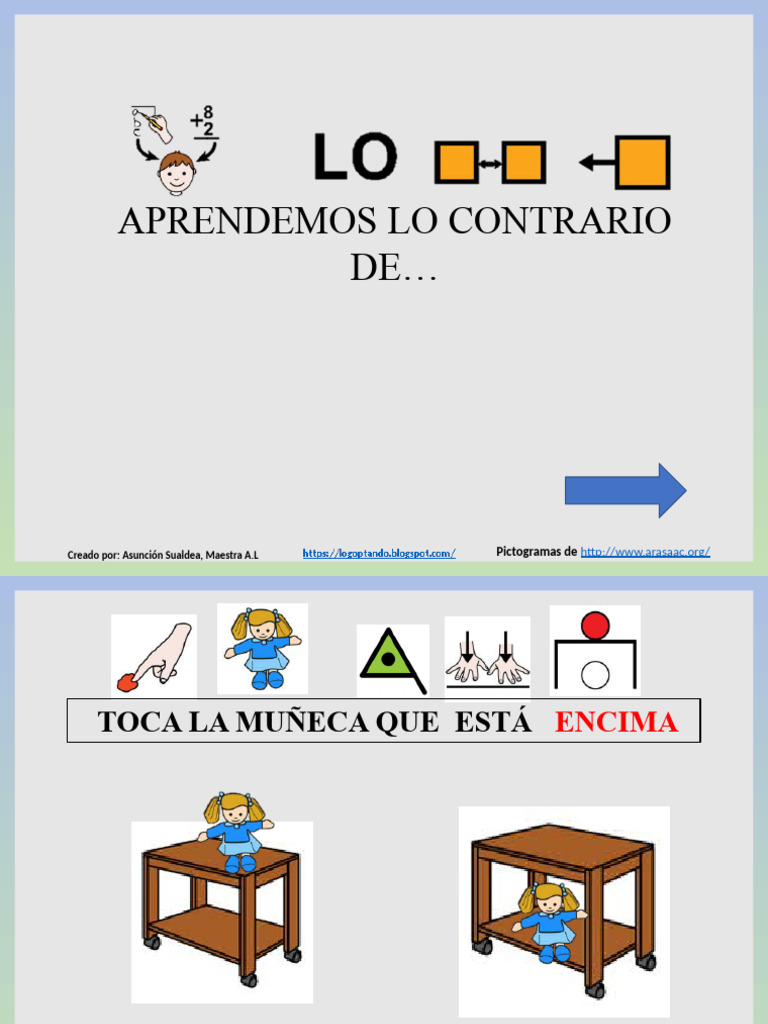 Aprendemos Los Contrarios Conceptos Basicos | PDF