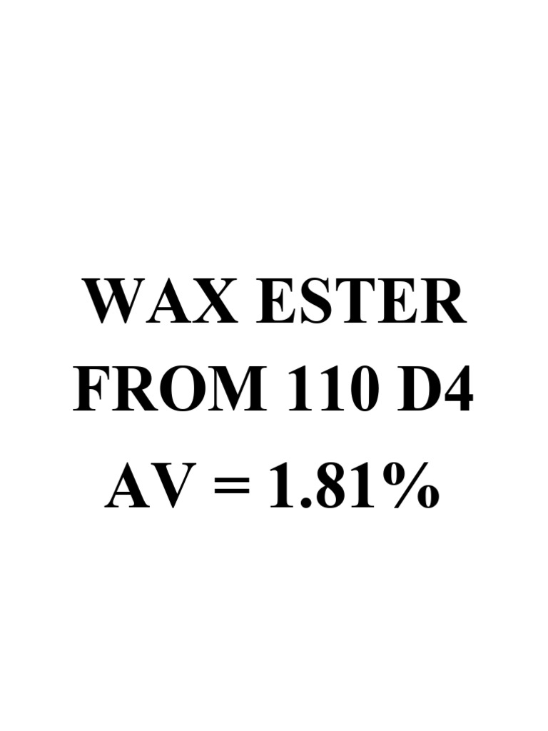 Wax Ester From 110 d4 | PDF