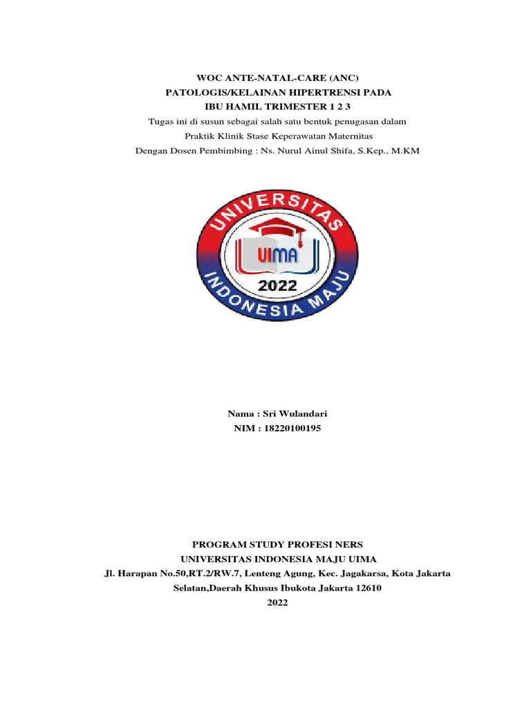 Woc Anc Patologis Ibu Hamil Hipertensi | PDF
