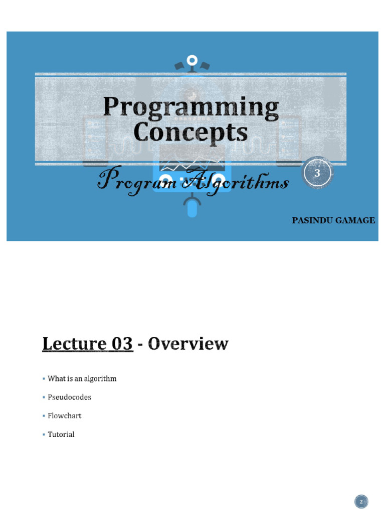03 Programming Concepts Algorithms Pseudocodes And Flowcharts Pdf
