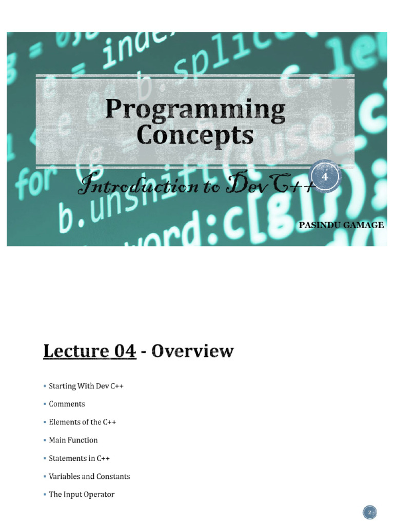 04 - Programming Concepts - Introduction To Dev C++ | PDF