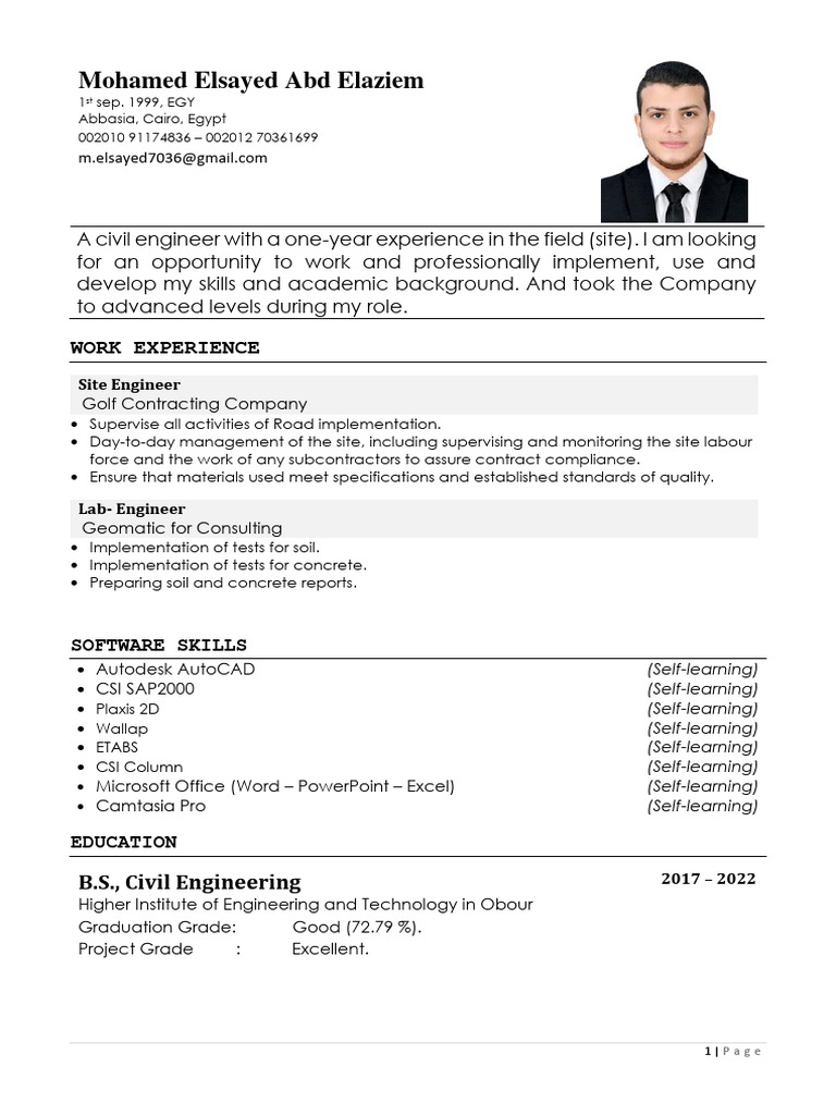 CV Mohamed Elsayed | PDF | Computers | Technology & Engineering