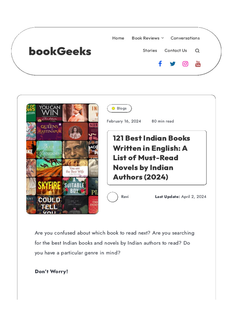 Best Indian Novels to Read in 2024 | PDF | Ramayana