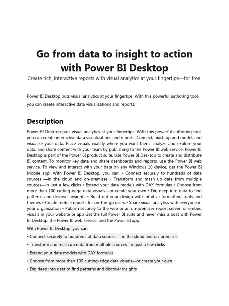 Power BI Note | PDF | Cloud Computing | Microsoft Azure