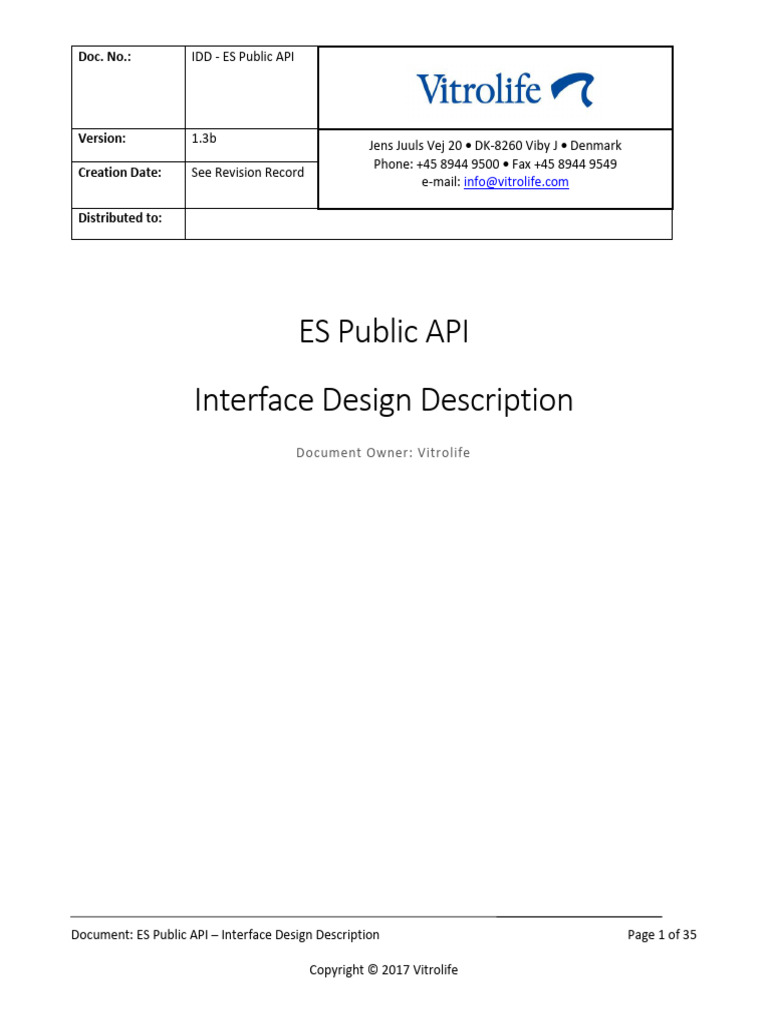 ES Public API - Interface Design Description v1.3b | PDF | Computing ...