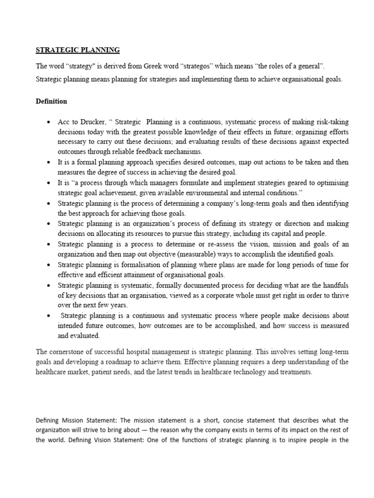 Strategic Planning | PDF | Strategic Planning | Strategic Management