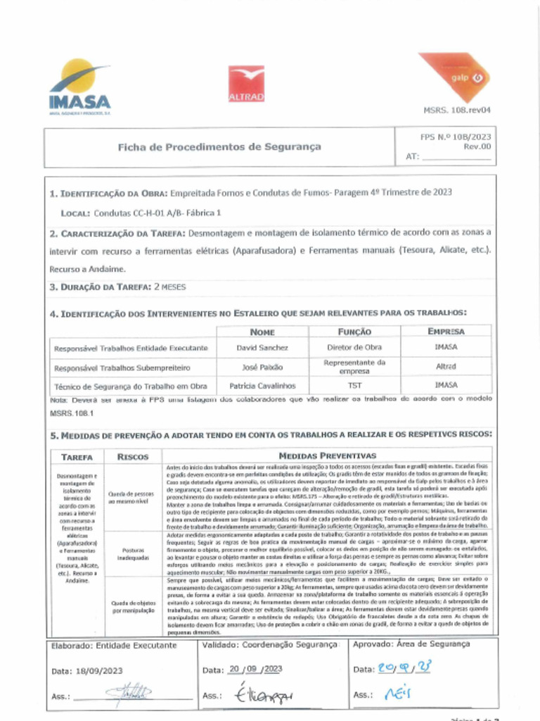 FPS - 10B - Desmontagem e Montagem de Isolamento Termico Conduta CC.H ...