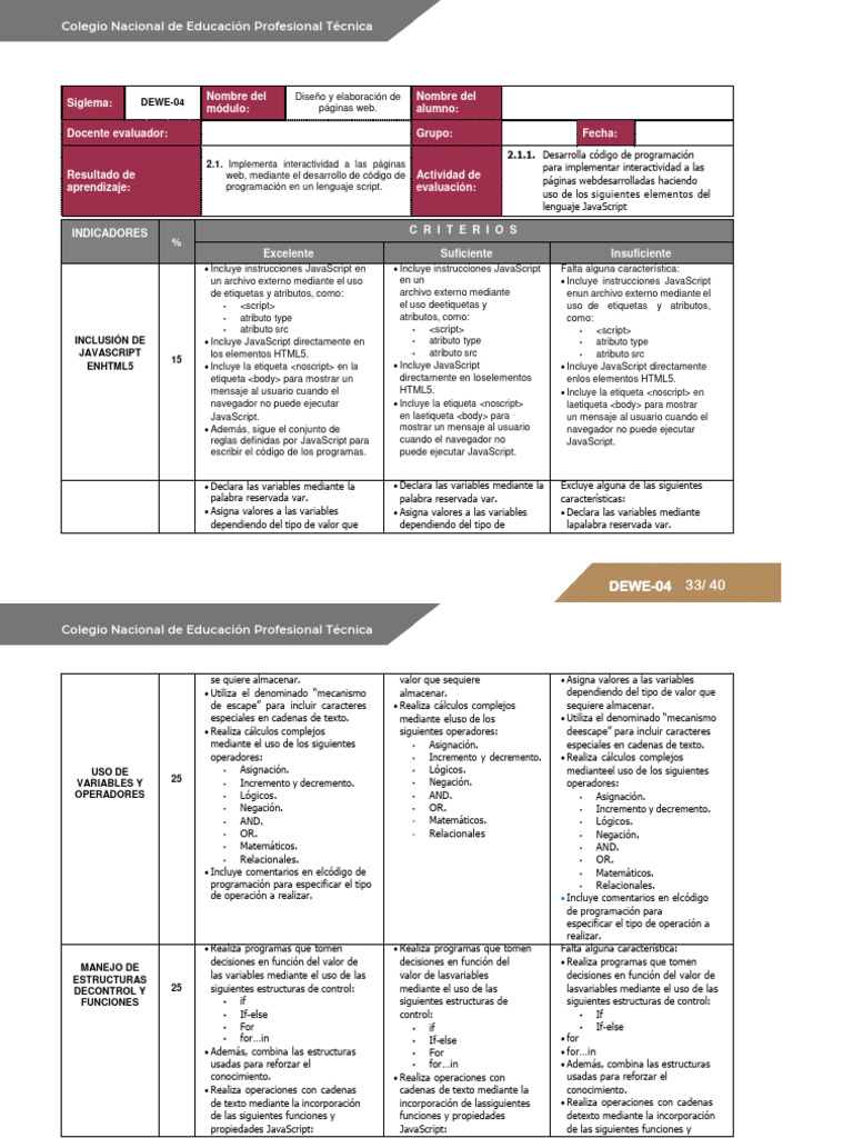 Evaluación de JavaScript en DEWE-04 | PDF | Script Java | Programación de computadoras