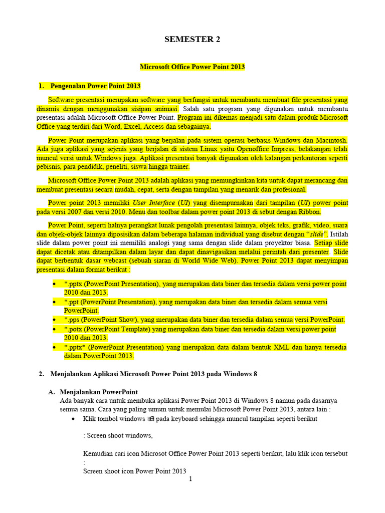 Panduan PowerPoint 2013 untuk Pemula | PDF