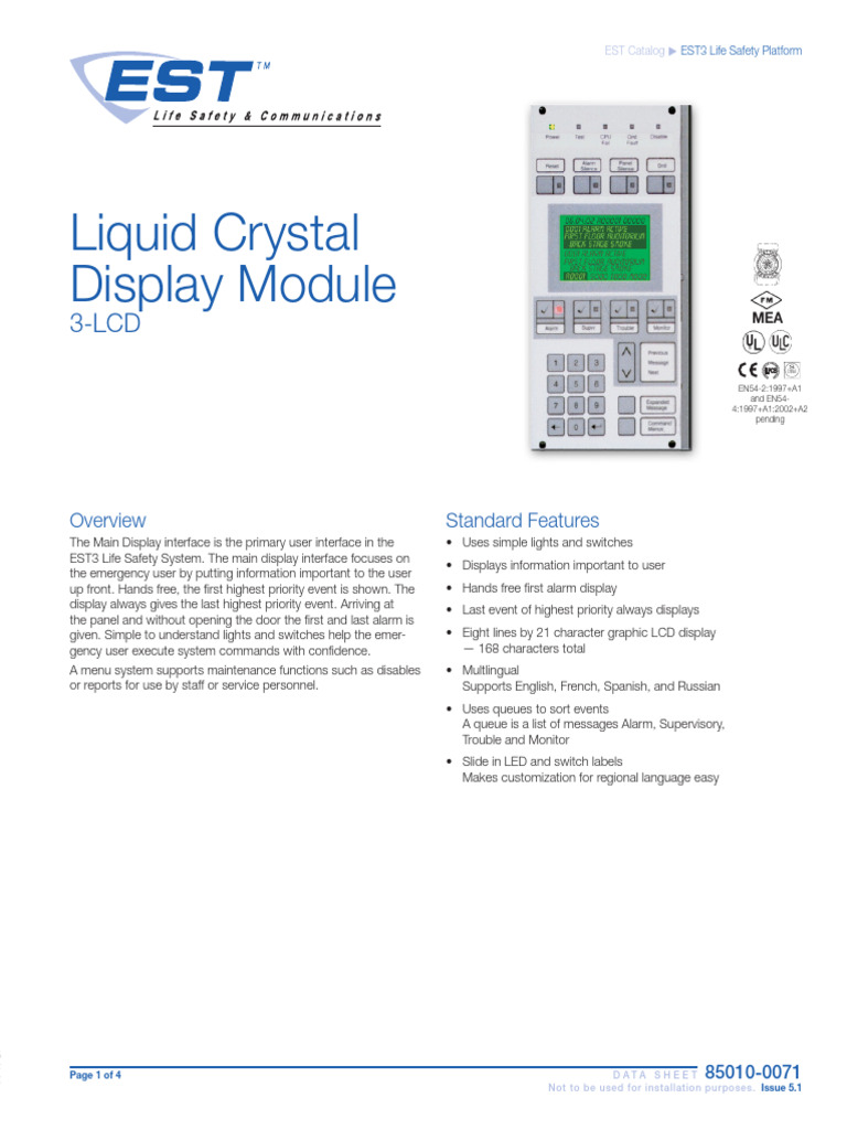 EST3 Liquid Crystal Display Module | PDF | Liquid Crystal Display ...