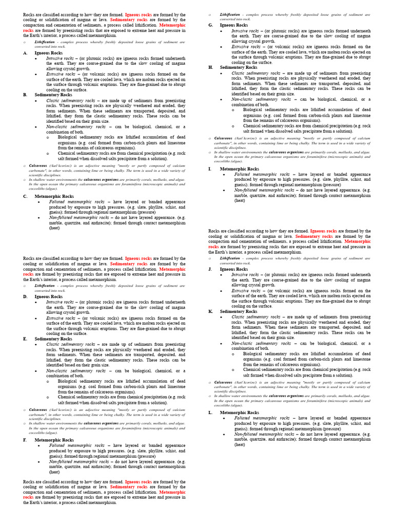 Rocks Are Classified According To How They Are Formed | PDF | Rock ...