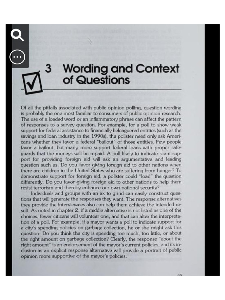 Wording of Questions | PDF