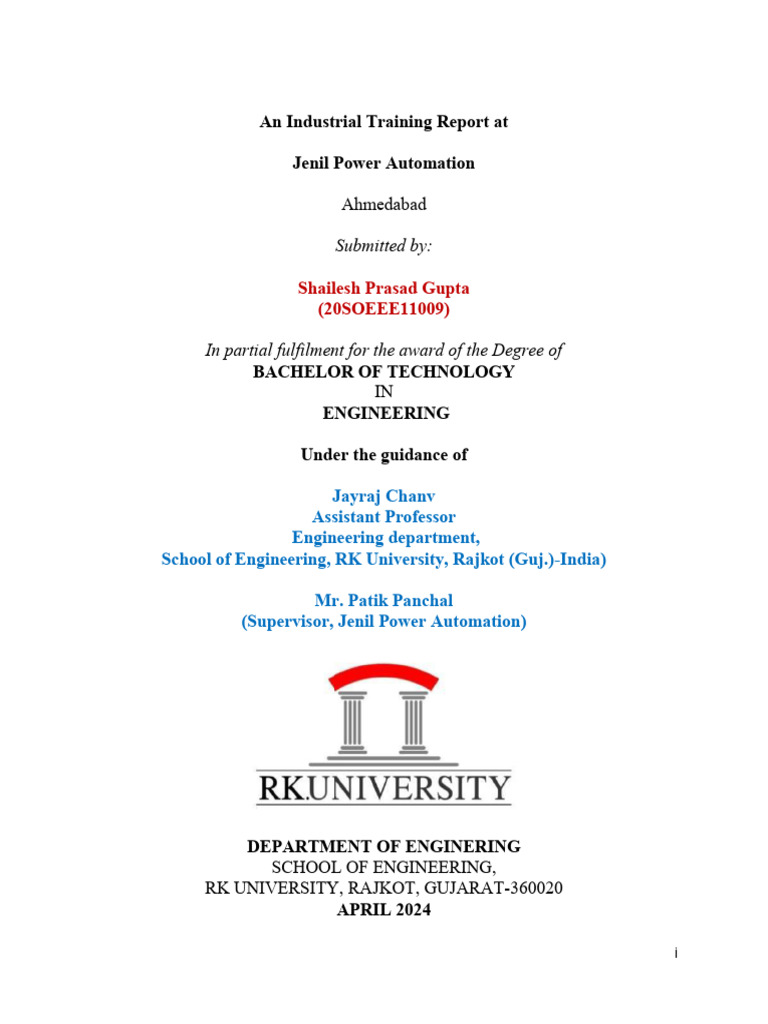 Internship Report 23042024 | PDF | Programmable Logic Controller | Automation