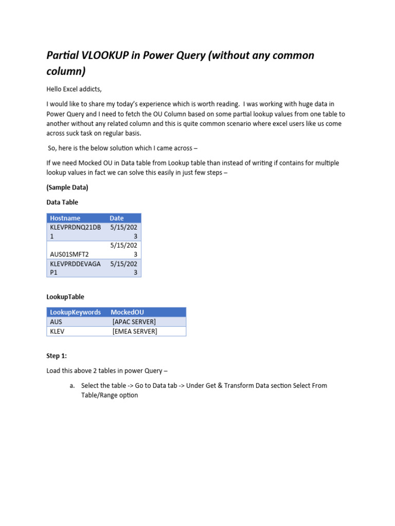 Partial VLOOKUP in Power Query | PDF | Software Engineering | Computer ...