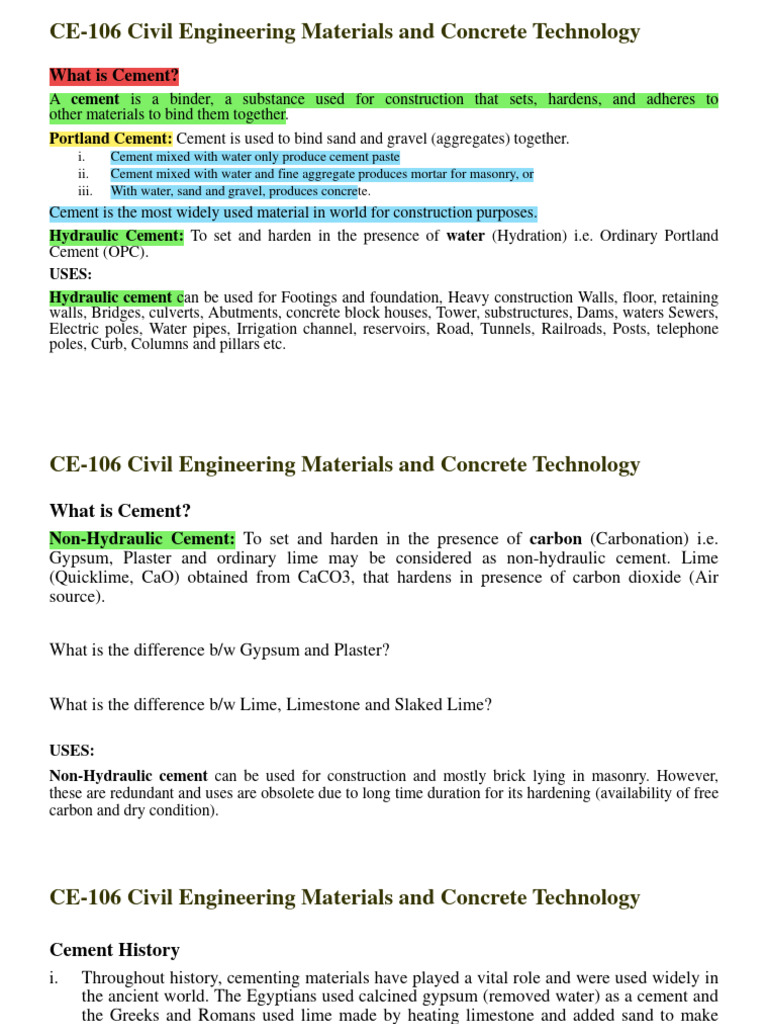 Week 1-Module 1 | PDF | Cement | Concrete