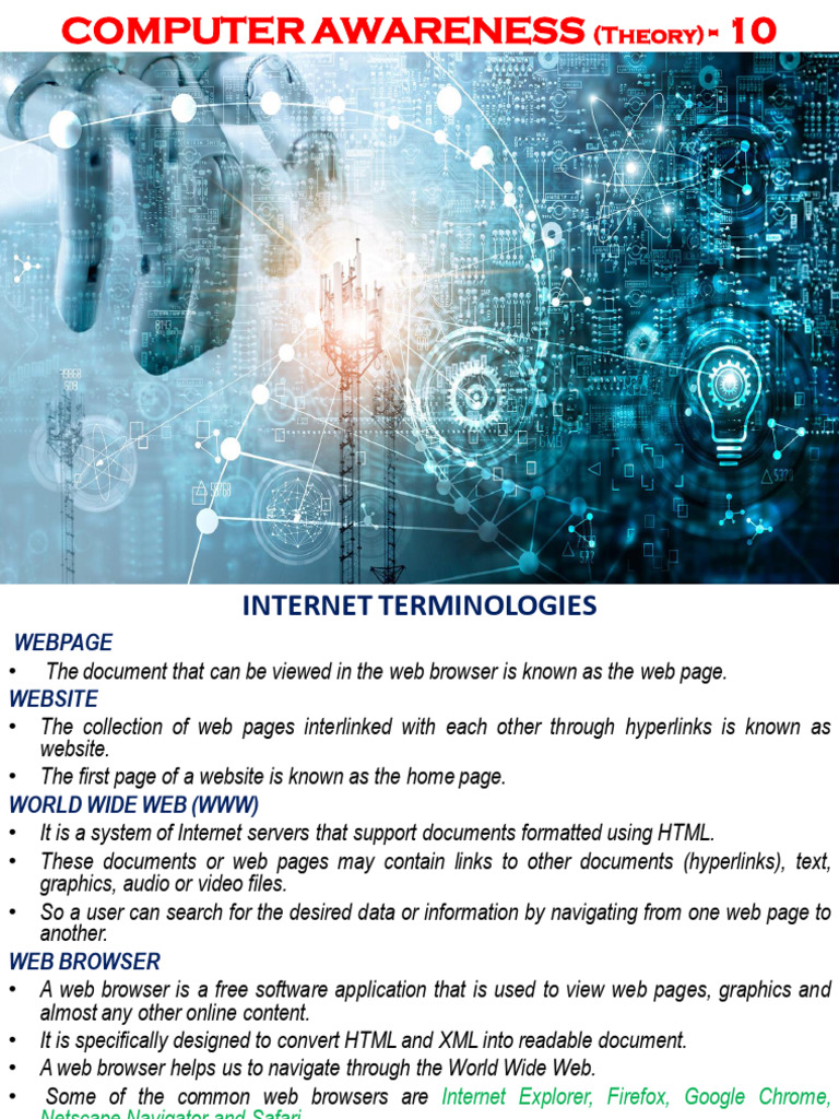 Computer Theory 10 to 12 | PDF | Computer Network | World Wide Web