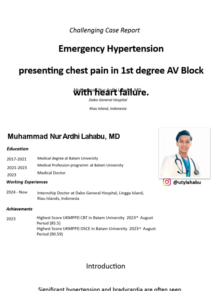 Case Report Paper HT Emergency NSTEMI in AVB | PDF | Thorax | Hypertension