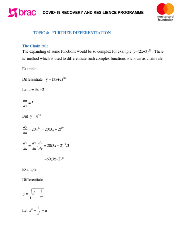 Further Differentiation | PDF | Area | Mathematical Concepts