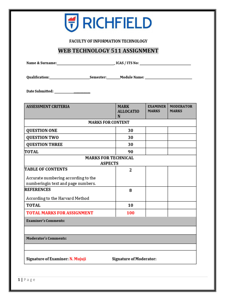 Web Technology 511 Assignment | PDF | World Wide Web | Internet & Web