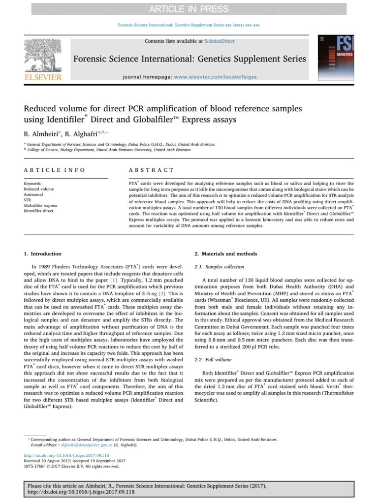 Reduce Half Volume Direct PCR | PDF | Polymerase Chain Reaction | Dna ...