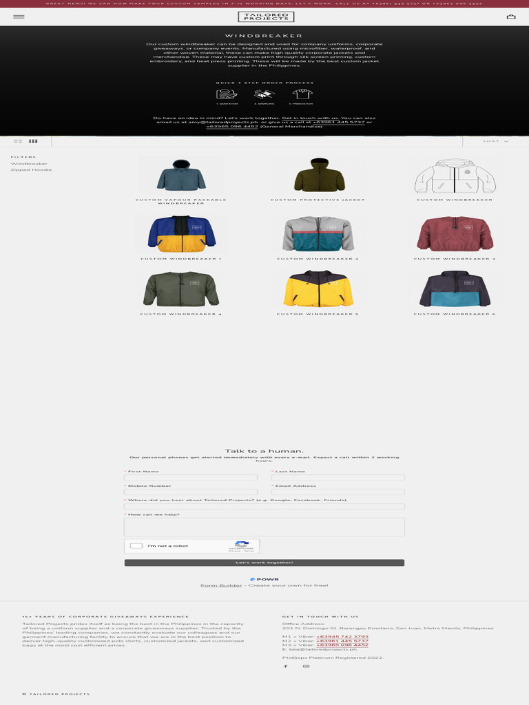 Custom Windbreaker - Tailored Projects | PDF