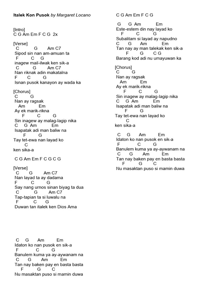 Ina Manyamanak | PDF | Song Structure | Elements Of Music