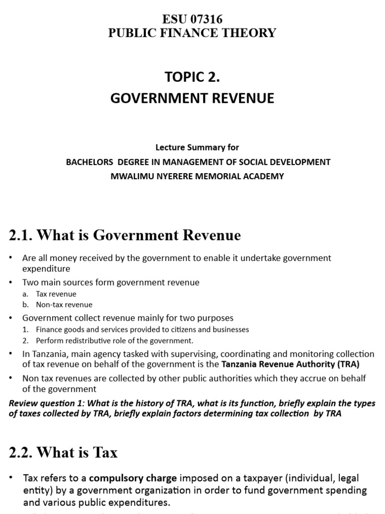 Understanding Government Revenue Sources | PDF | Taxes | Tax Incidence